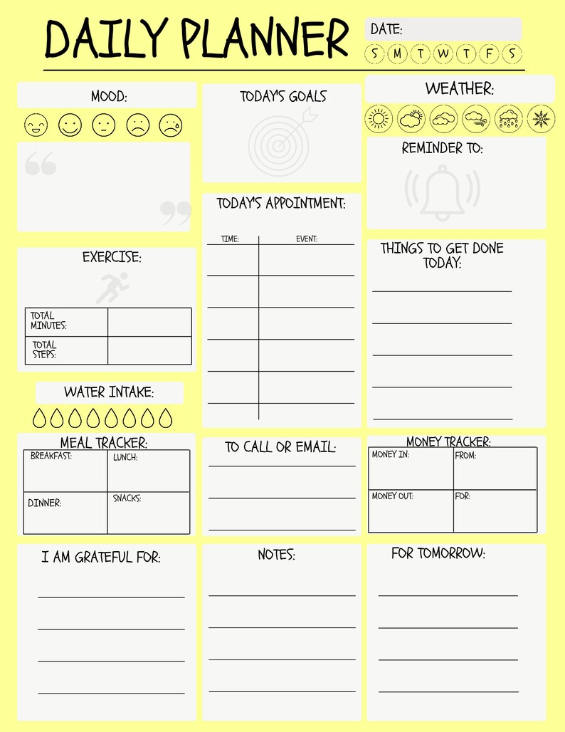 Colorful Daily Planner - Etsy