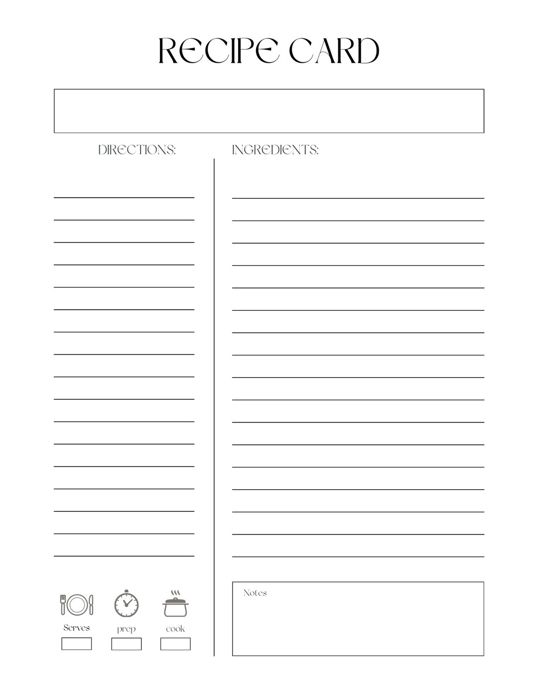 Recipe Cards 3 Various Sizes - Etsy