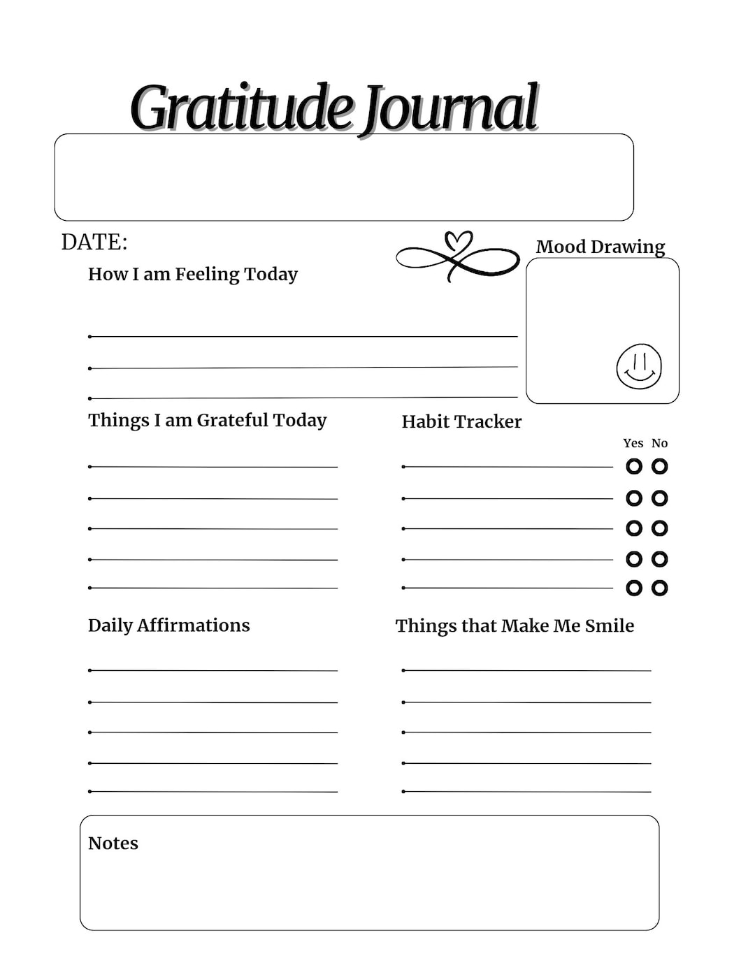 Gratitude and Daily Journal Templates. M102 Daily Plus Weekly Planner ...