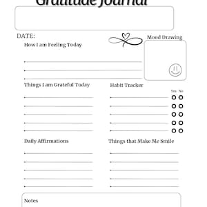Gratitude and Daily Journal Templates. M102 Daily Plus Weekly Planner ...