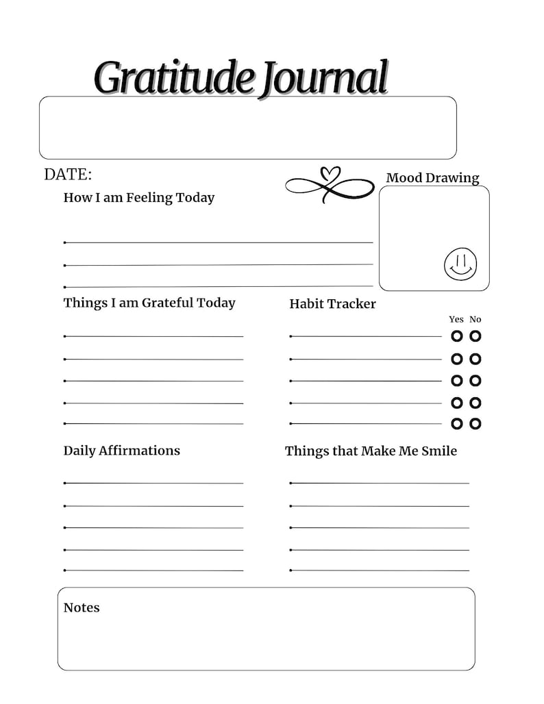 Gratitude and Daily Journal Templates. M102 Daily Plus Weekly Planner ...