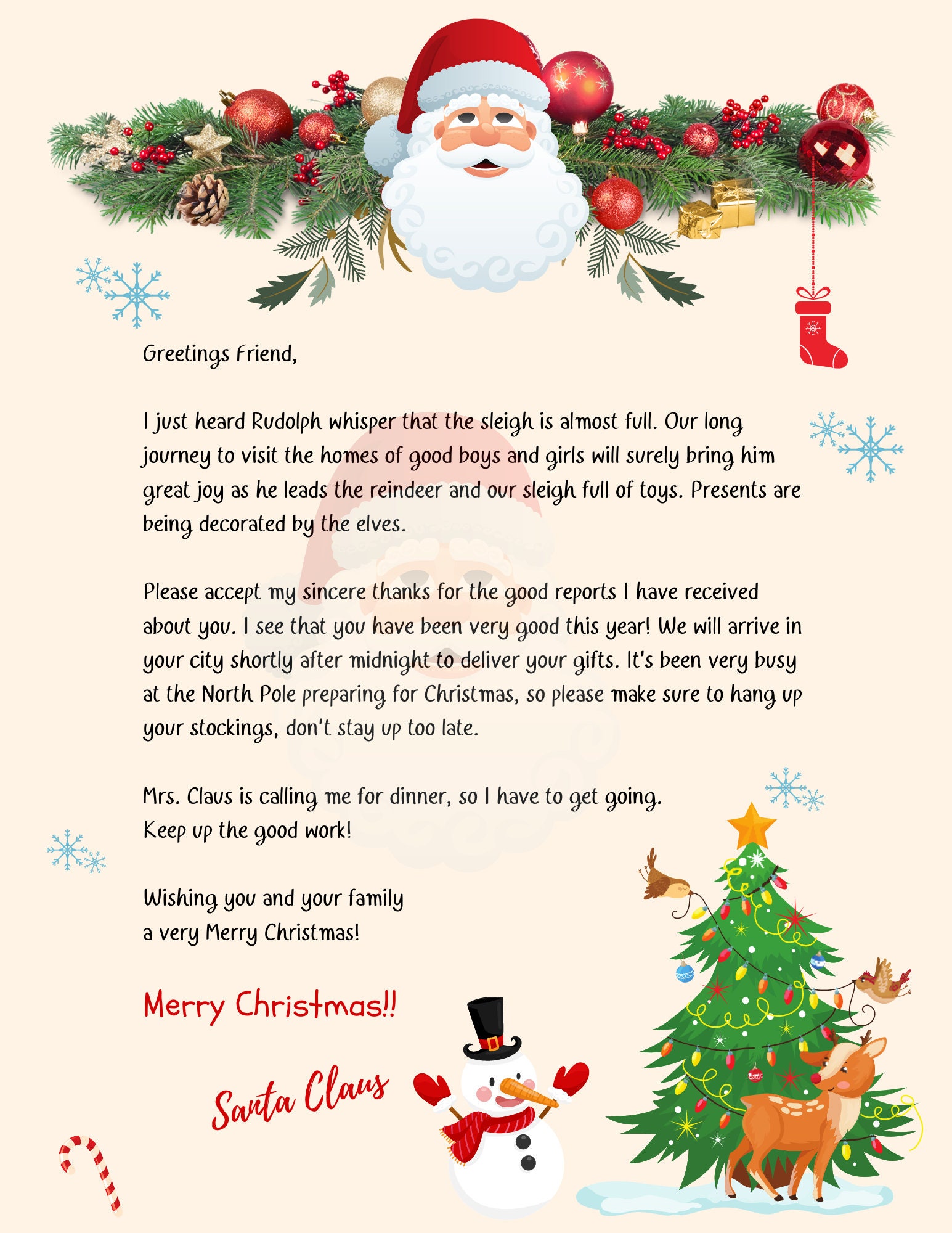 Dear Santa Letters With Official Letter From the North Pole. Santa's ...
