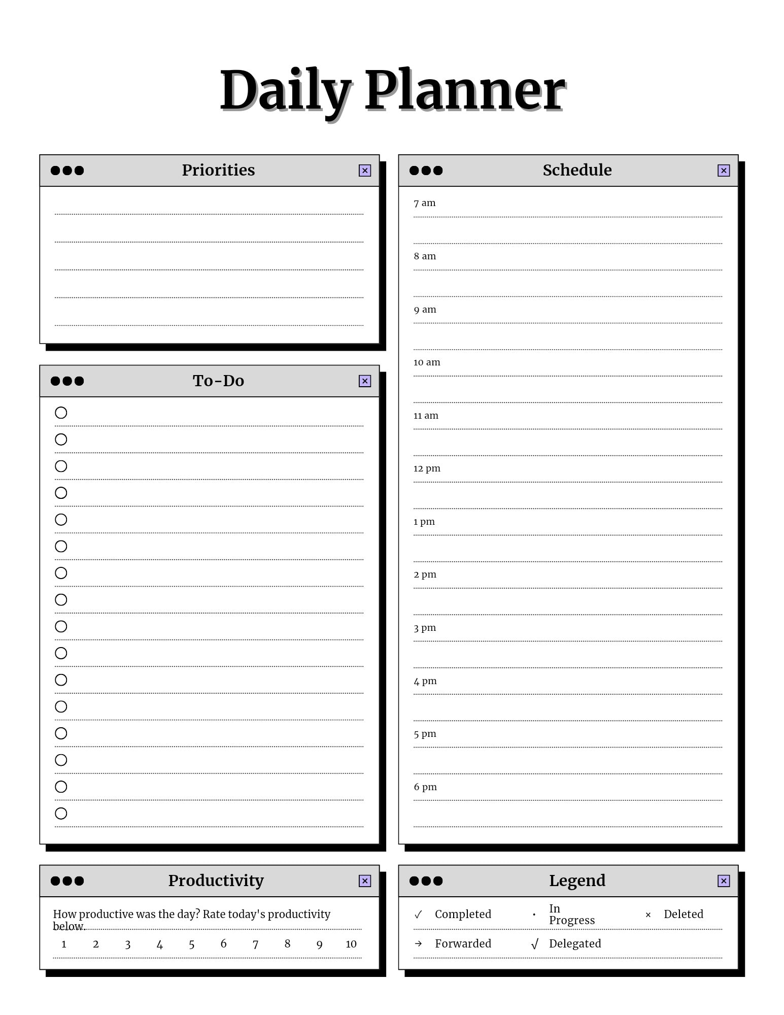 Gratitude and Daily Journal Templates. M102 Daily Plus Weekly Planner ...