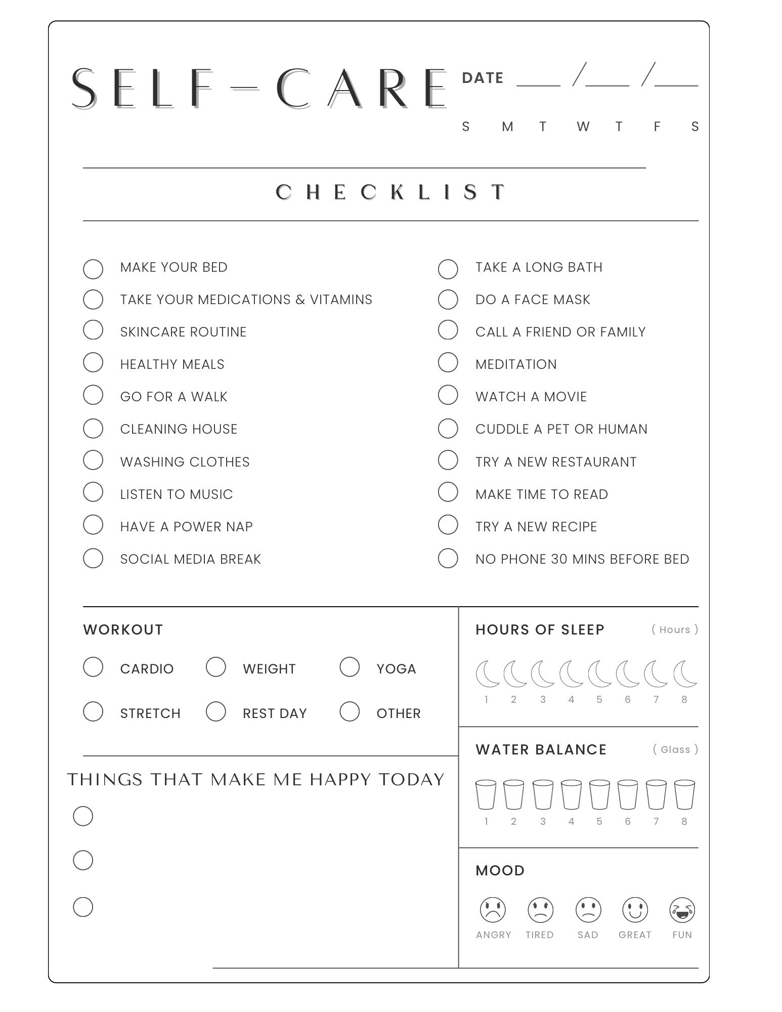 Basic Self Care Page M44. Daily Planner. Menu Planning. Monthly Budget ...
