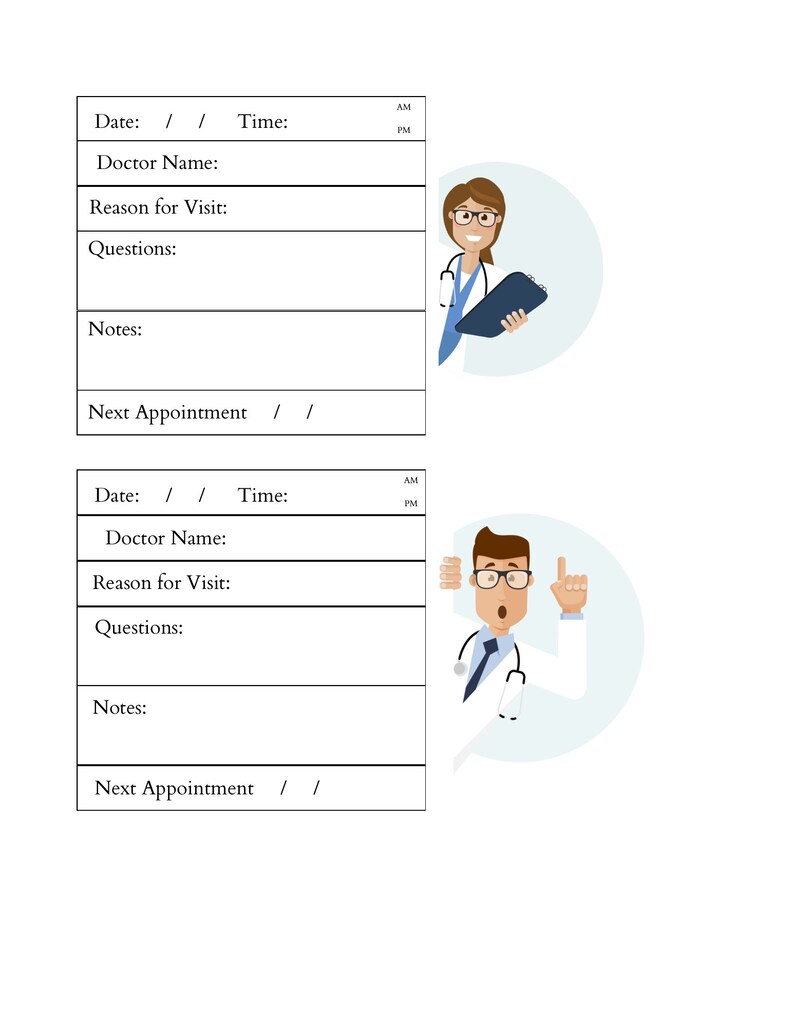 Appointments. M87 A Handy Printable Template to Keep Track of ...