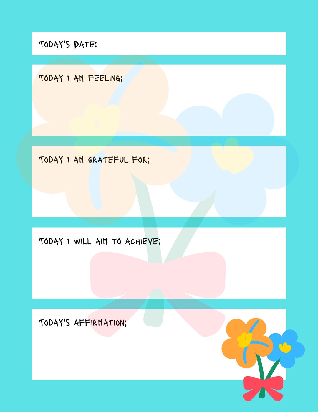 Today's Affirmation. How Am I Feeling? I Will Achieve Today. Printable ...