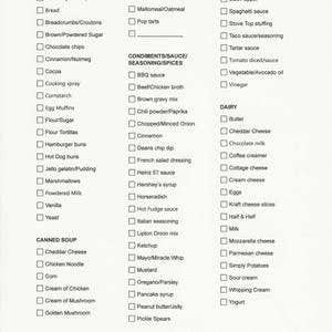 Grocery List Includes Blank Sheet to Create Your Own! - Etsy
