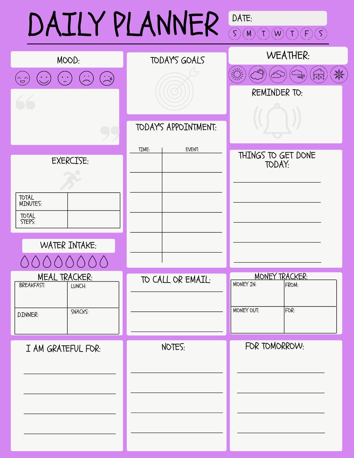 Colorful Daily Planner - Etsy