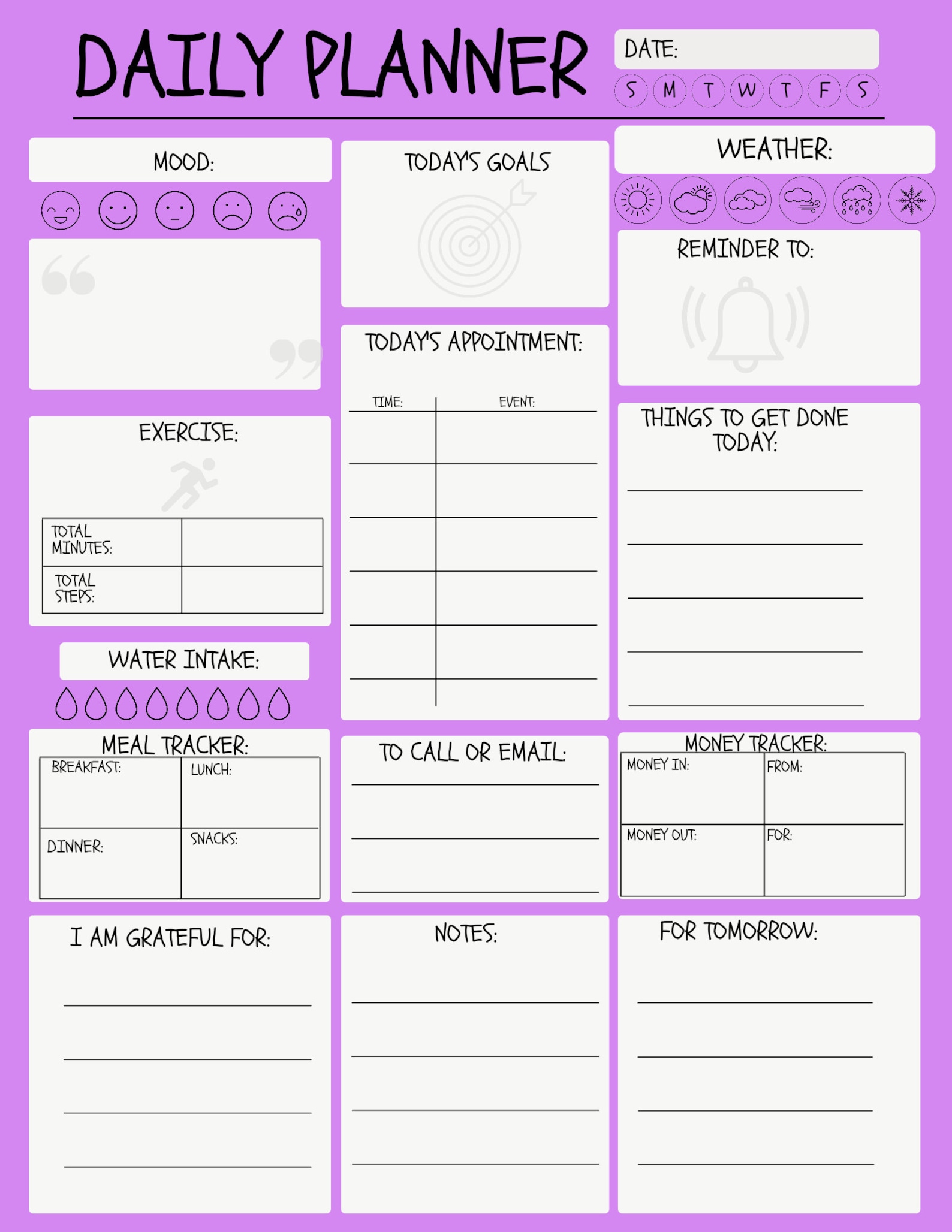 Colorful Daily Planner - Etsy