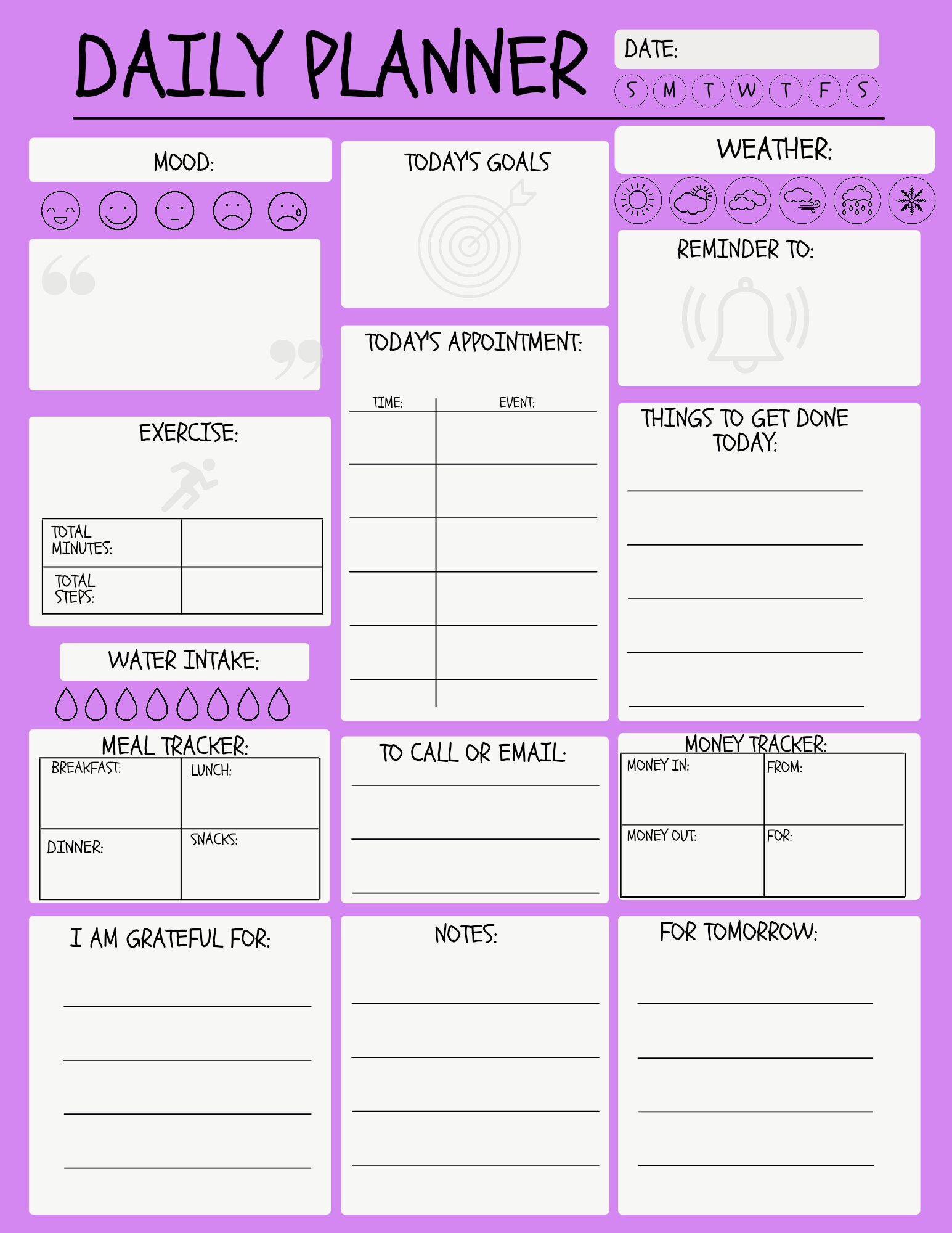 Colorful Daily Planner - Etsy
