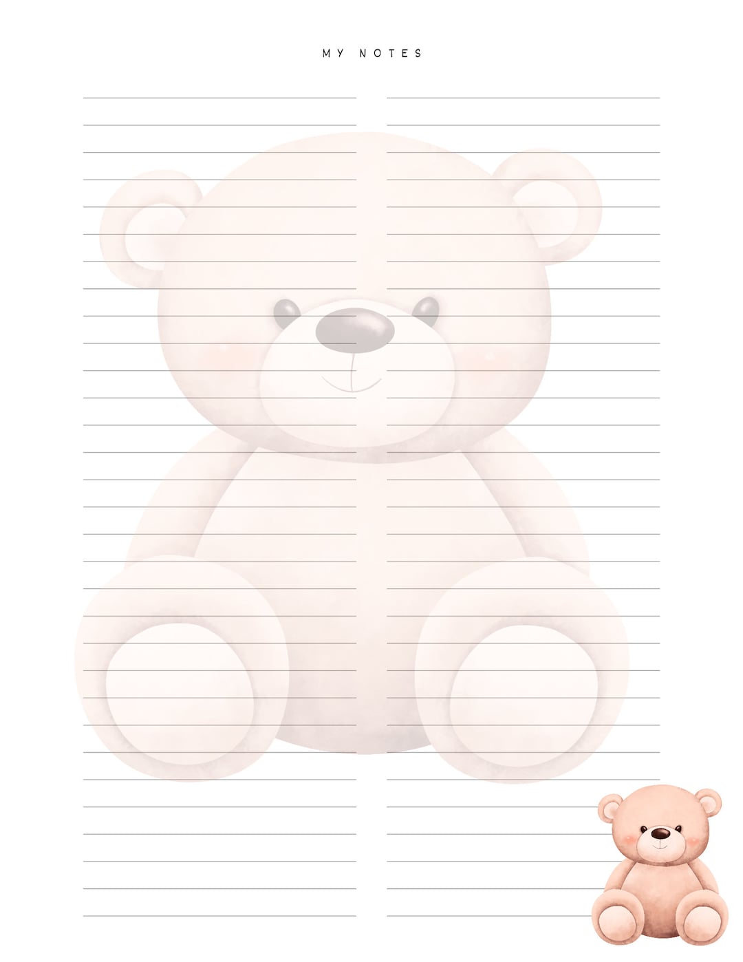Teddy Bear Pages. M83. Different Layouts. Lined Templates. 4 Different ...