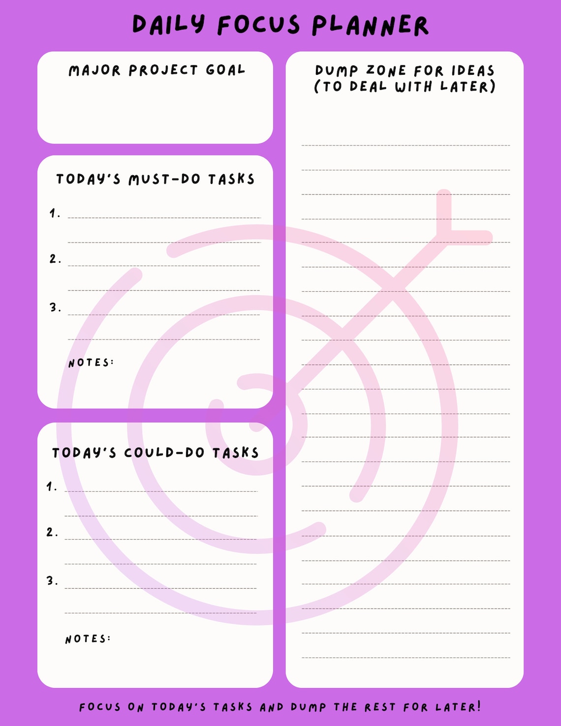 Mental Health Printable Template. Reflection. Daily Focus Journal ...