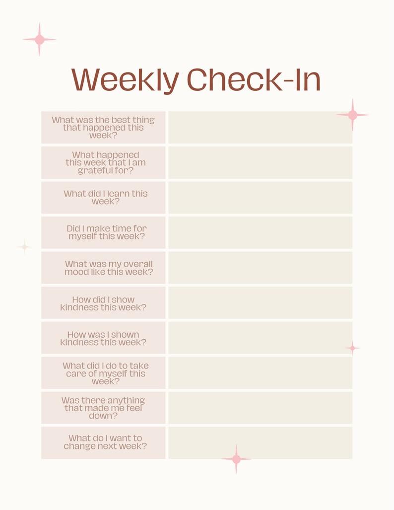 28-day Food Challenge. Weekly Check in With Journaling Questions. Daily ...