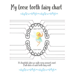 Tooth Fairy Certificate M79. 4 Themes. Printable Template to Log Teeth ...