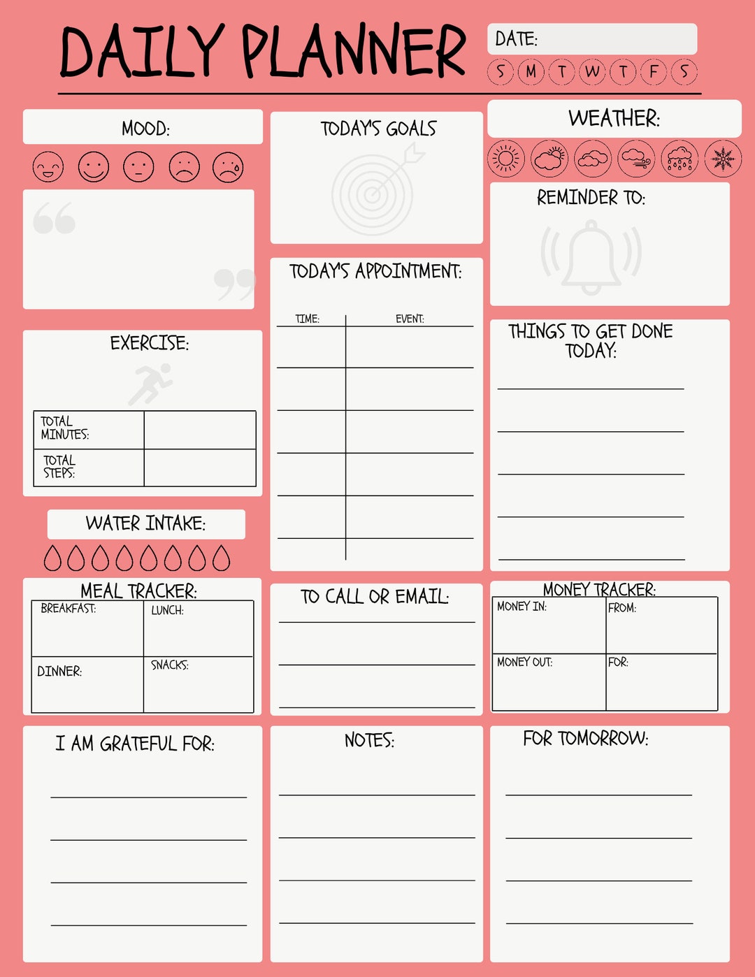 Colorful Daily Planner - Etsy