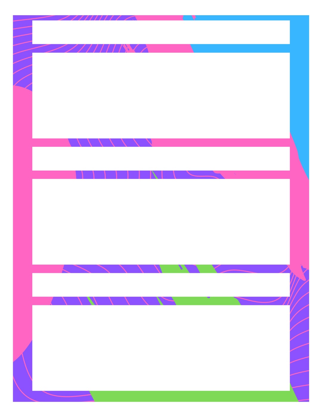 Blank Space to Create Your Own Journaling Ideas,etc. Five Different ...