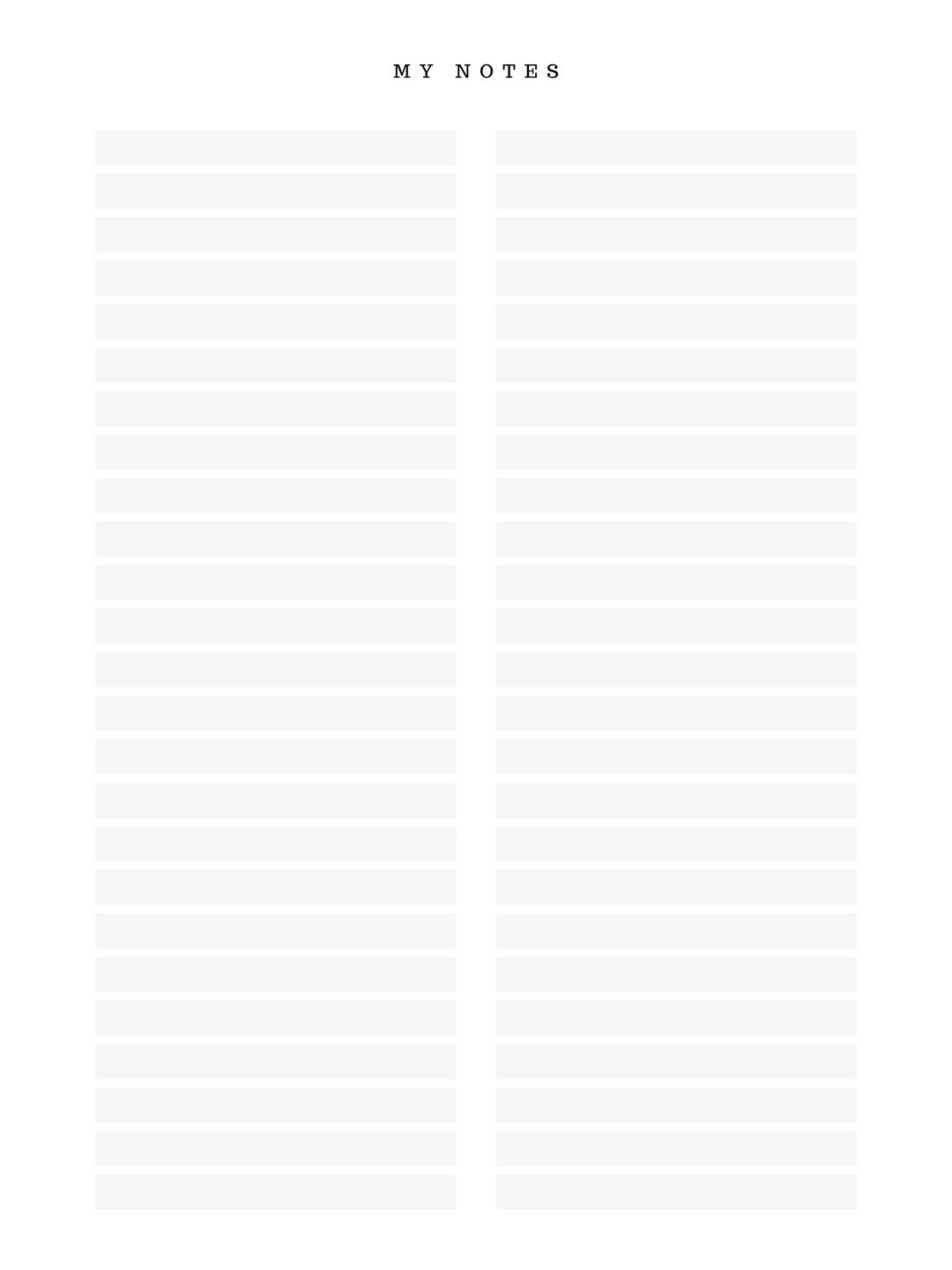 My Notes. 4 Different Layouts of Lines. One Blank. M100 - Etsy