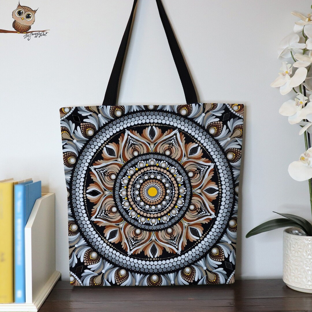 Zen Tote Bag Dot Mandala Painting Cool Tote Artful Art Gift Custom Pool ...