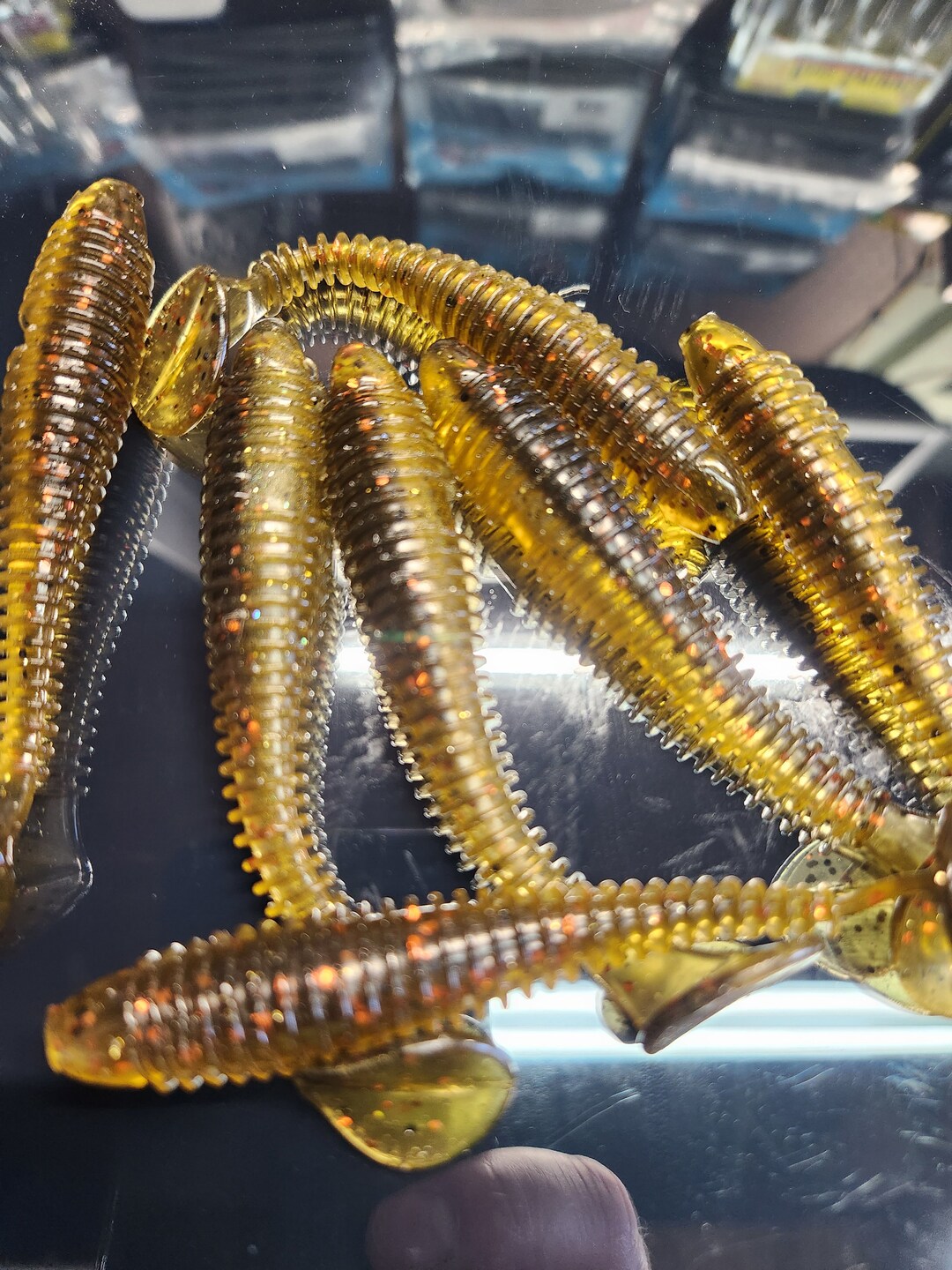 STS 3.8 Roll Tail Kick Swimbait Soft Plastic Bass Fishing Bait -- Shun ...