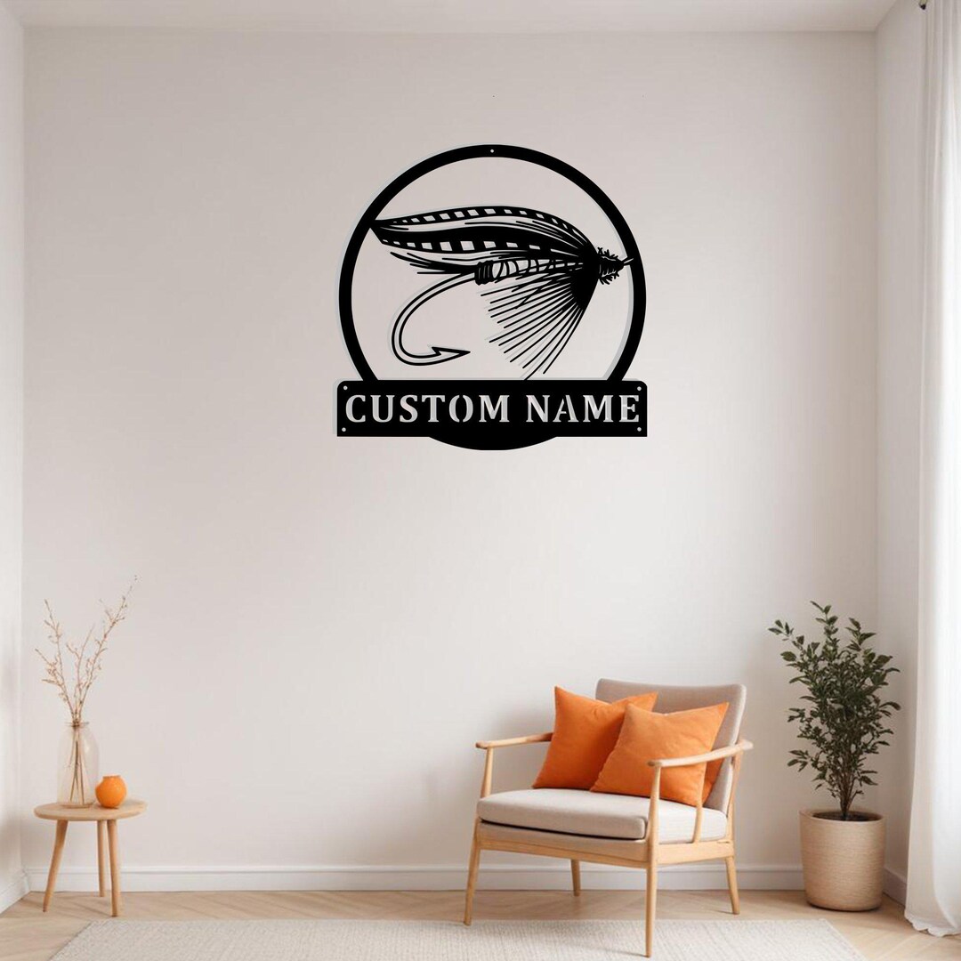 Custom Fly Fishing Metal Wall Art, Personalized Fly Fishing Decoration ...