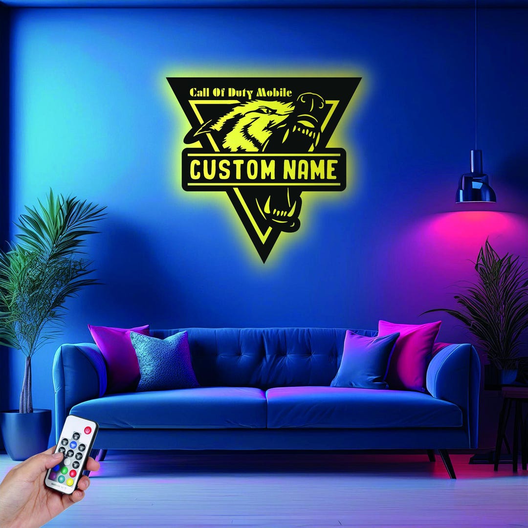 Custom Tactical Shooter Gamer Tag LED Metal Wall Art, Personalized ...