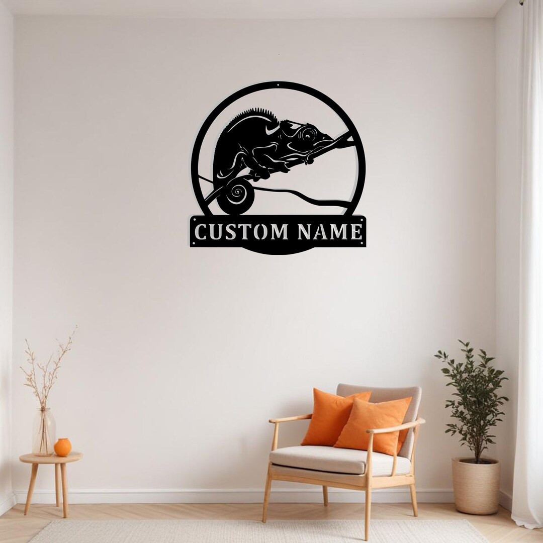Custom Chameleon Metal Wall Art, Personalized Chameleon Decoration for ...