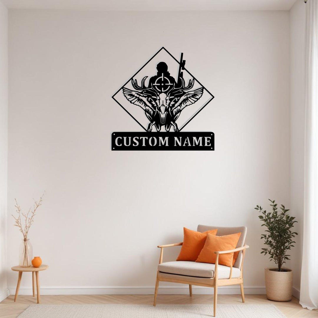Custom Deer Duck Hunting Metal Wall Art, Personalized Hunter Decoration ...