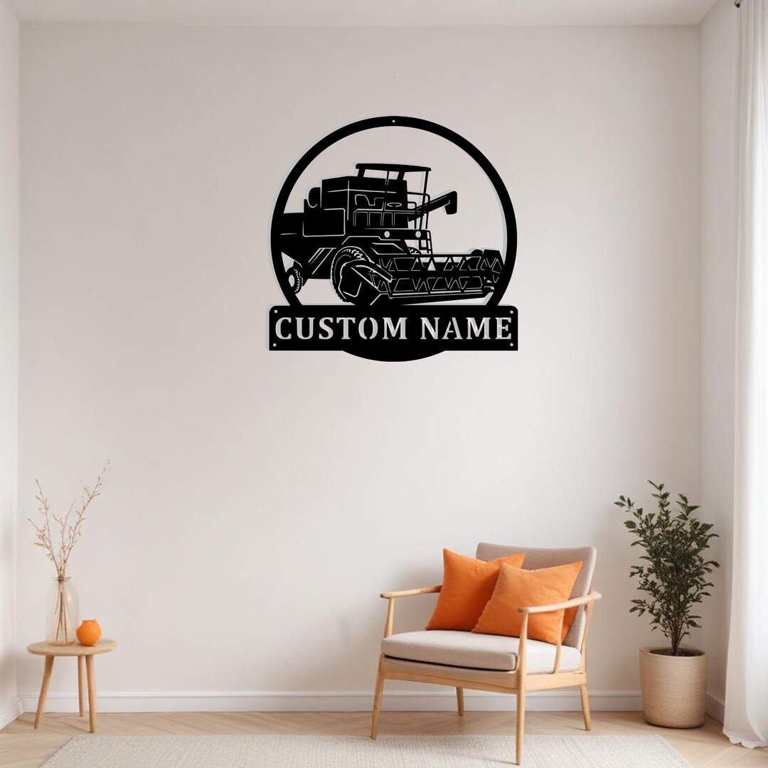 Custom Combine Harvester Metal Wall Art, Personalized Combine Harvester ...