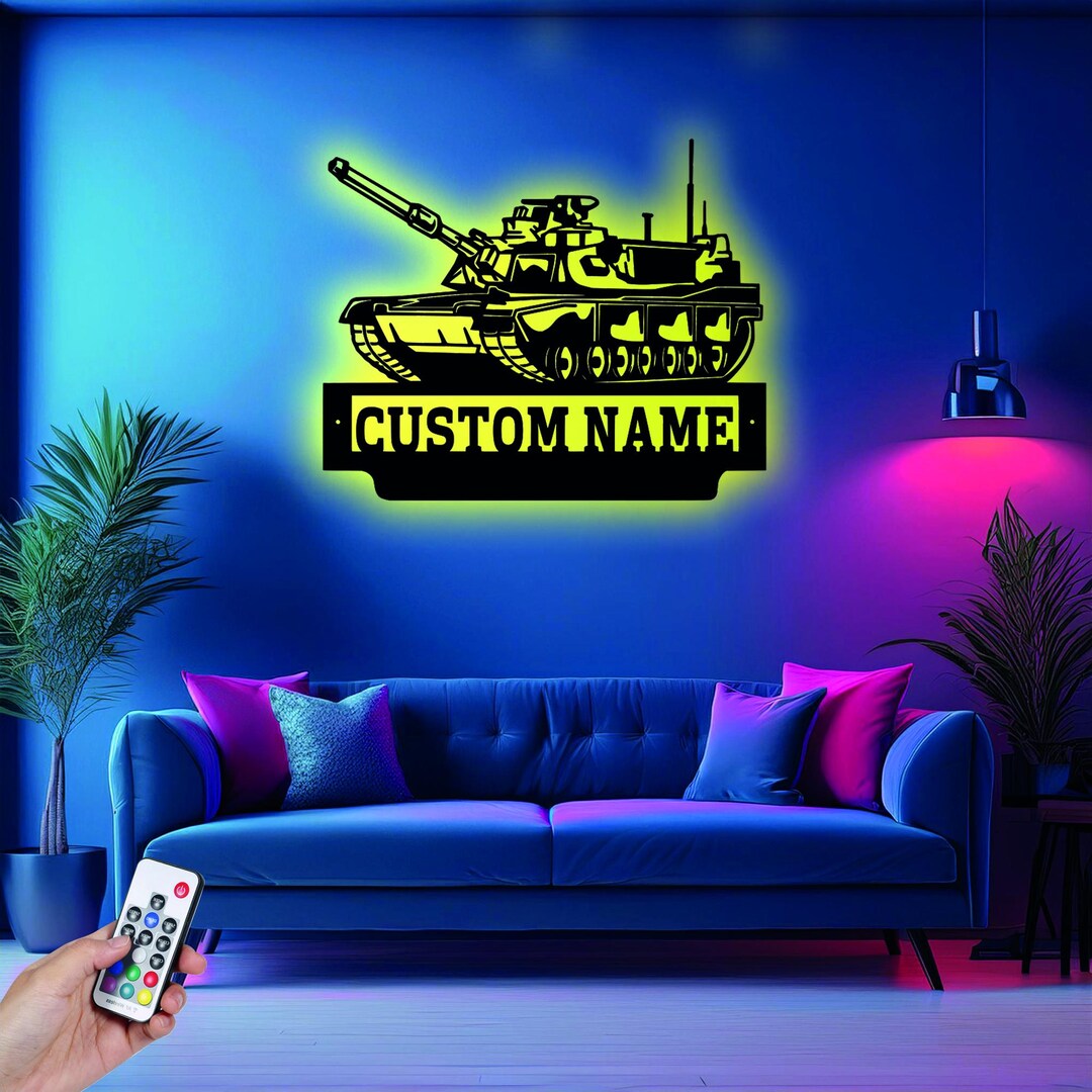 Custom USA Military Tank Metal Wall Art, Personalized Military Tank ...