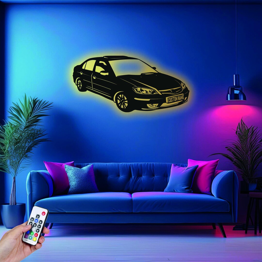 Custom Car LED Metal Wall Art Personalized Automotive Decor Unique Gift ...