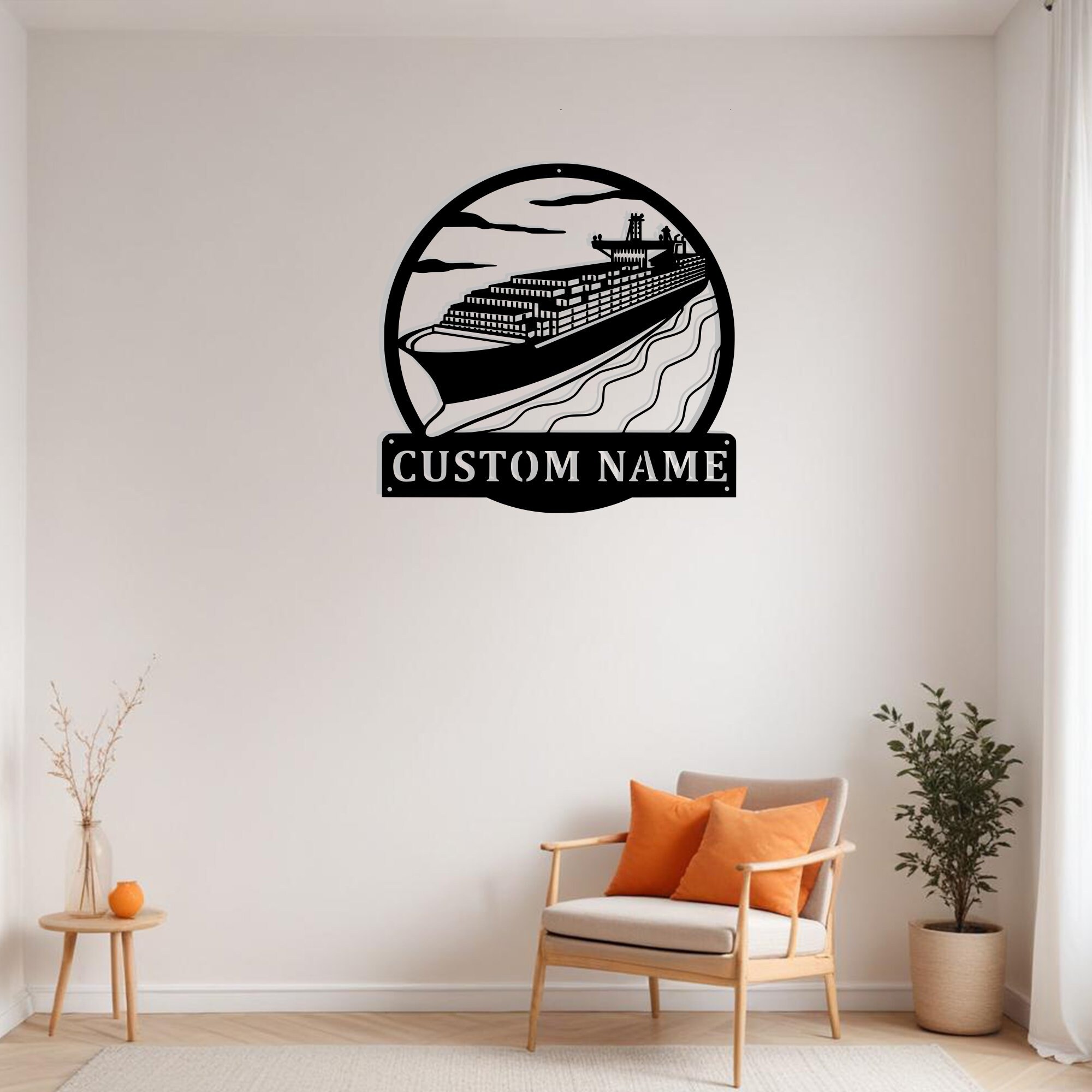Custom Container Ship Metal Wall Art, Personalized Container Ship ...