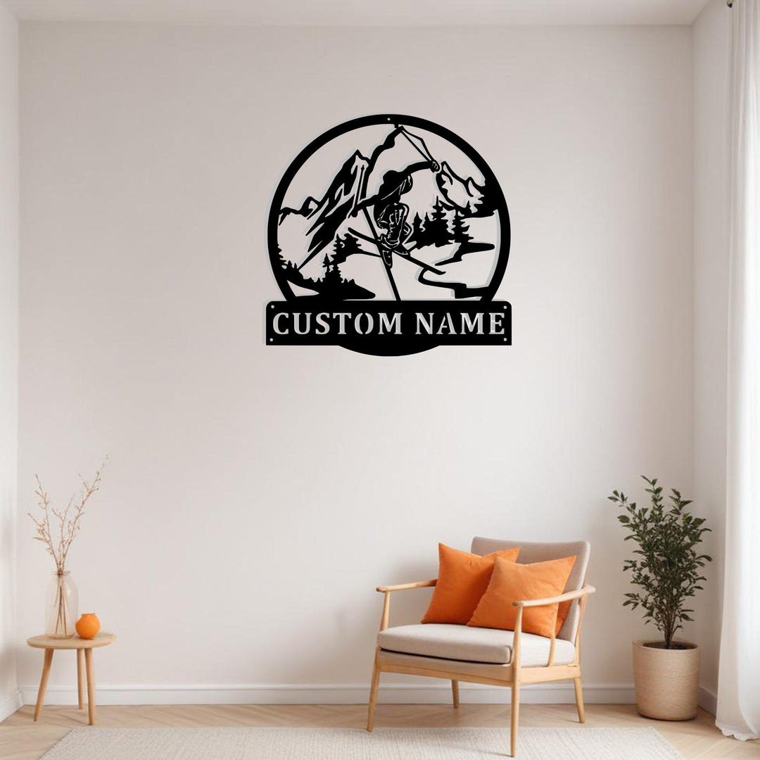 Custom Freestyle Skiing Metal Wall Art, Personalized Skier Decoration ...