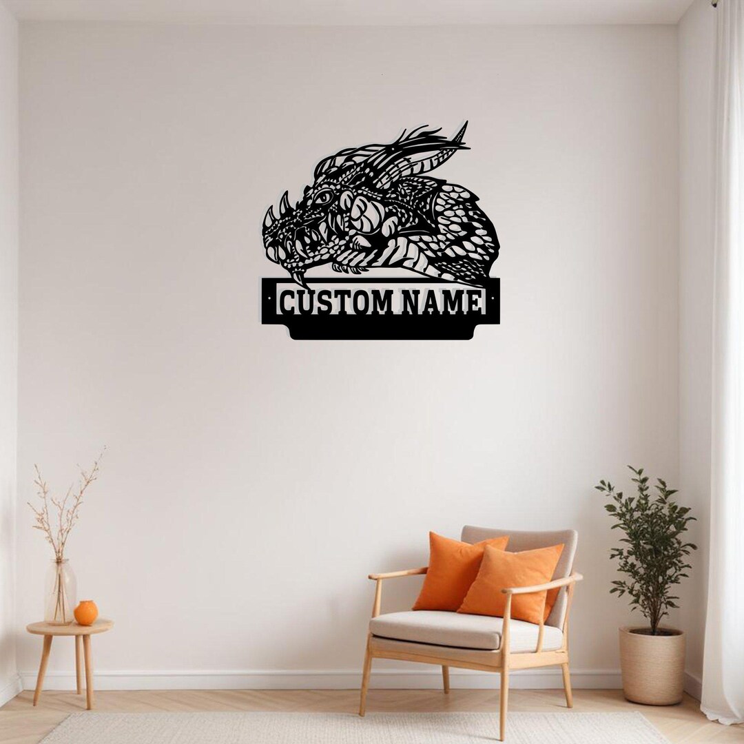 Custom Dragon Head Metal Wall Art, Personalized Dragon Decoration for ...