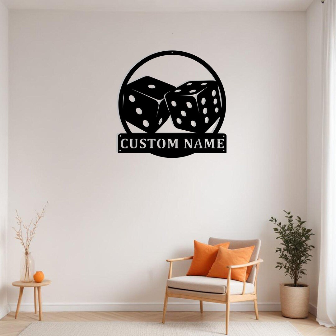 Custom Game Dice Metal Wall Art, Personalized Game Dice Decoration for ...