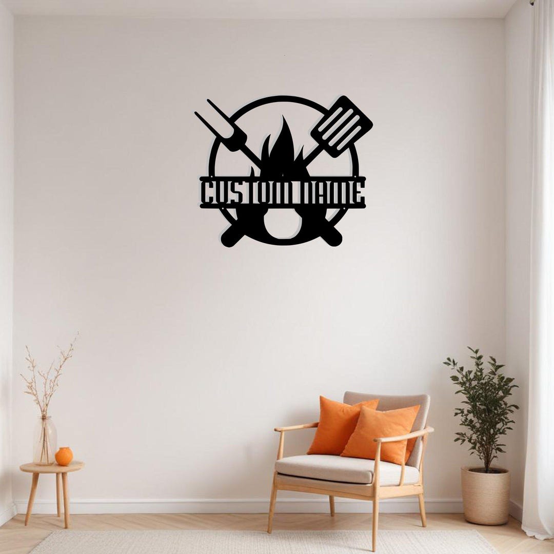 Custom Grilling BBQ Metal Wall Art, Personalized Grilling BBQ ...