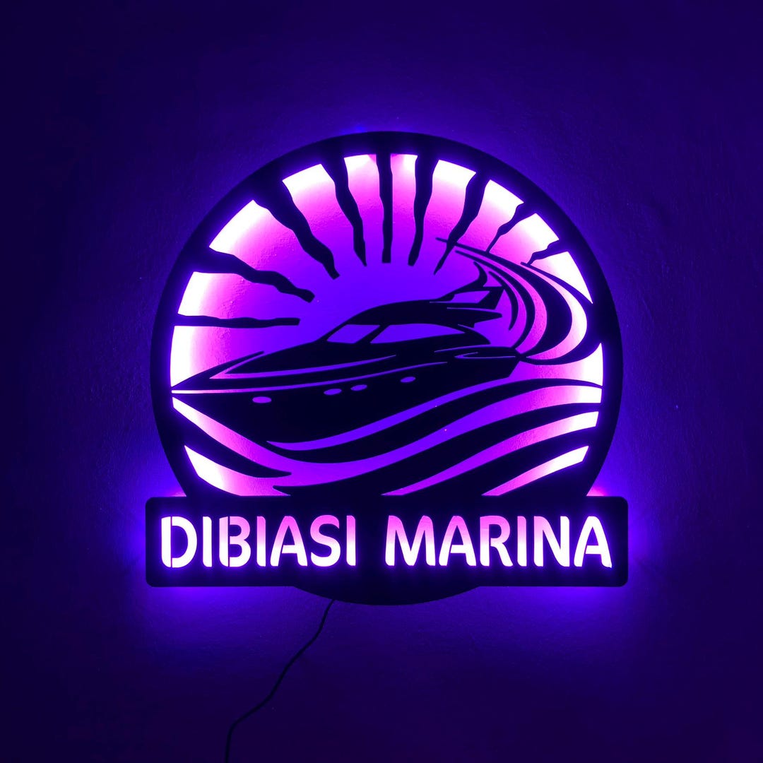 Custom Speed Boat Metal Wall Art With LED Light, Personalized Speed ...