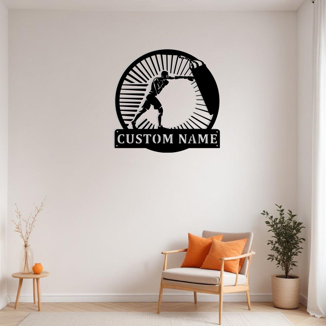 Custom Boxing Metal Wall Art, Personalized Boxing Decoration for Room ...