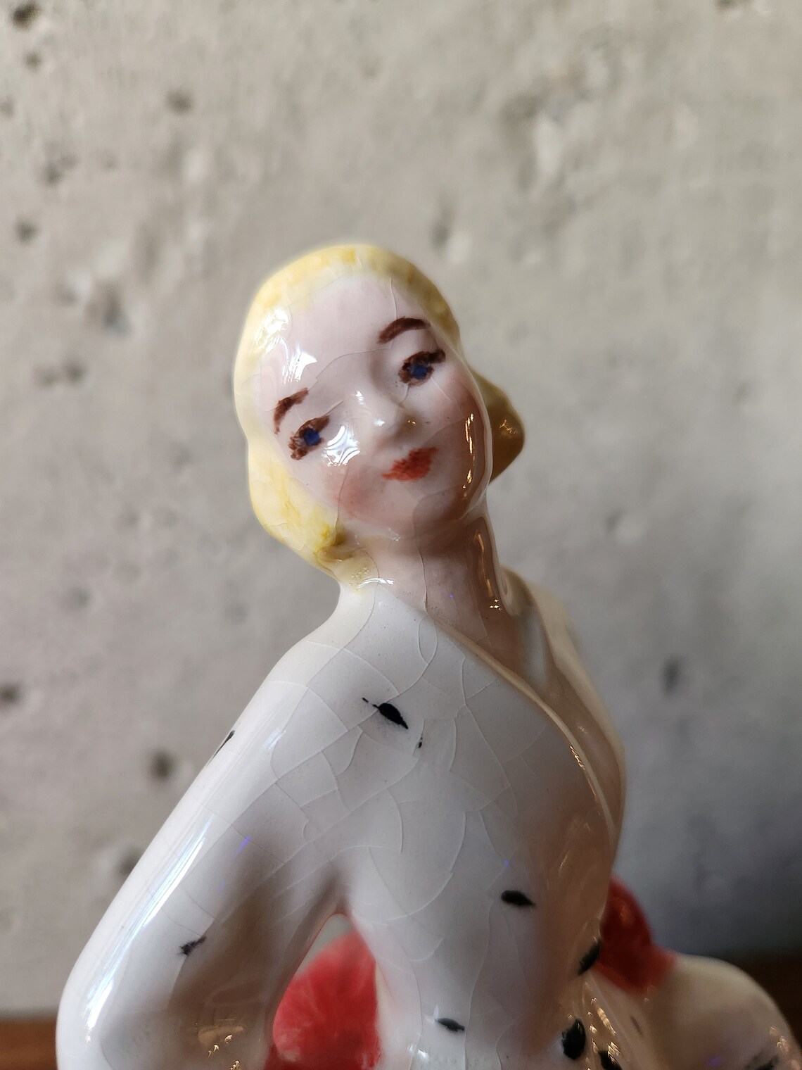 Vintage Ermine Coat Porcelain Figurine-lady in Red Dress-collectible ...