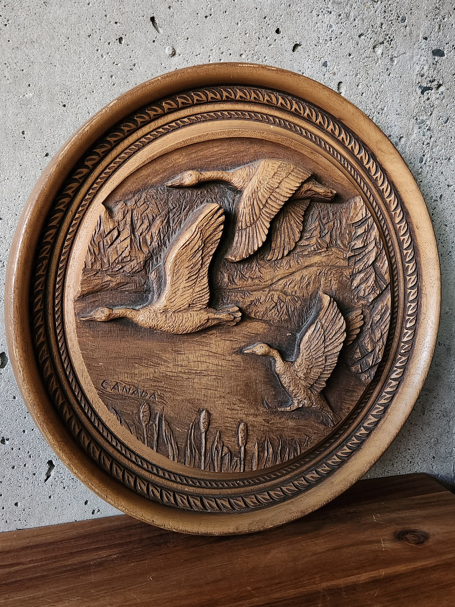 Vintage Canada Geese Wooden Wall Plaque-cottage Core-vintage Wooden ...