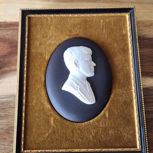 Vintage Wedgwood Black Jasperware Medallion Plaque of John F Kennedy ...