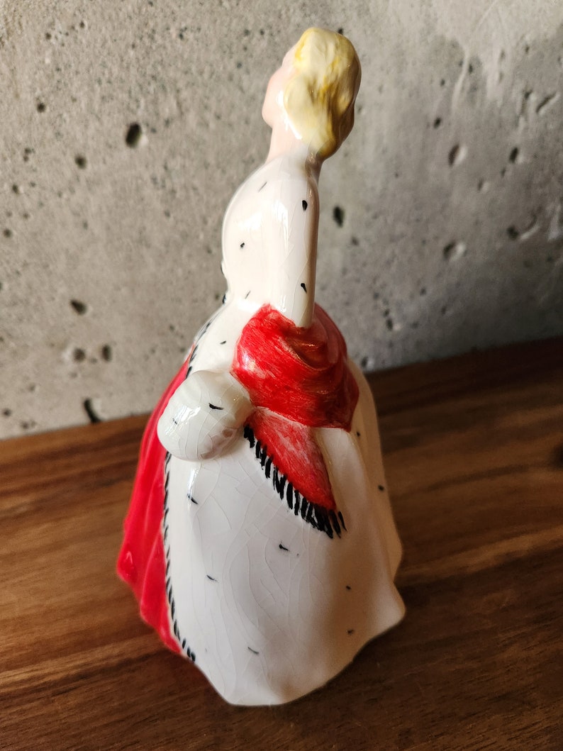 Vintage Ermine Coat Porcelain Figurine-lady in Red Dress-collectible ...