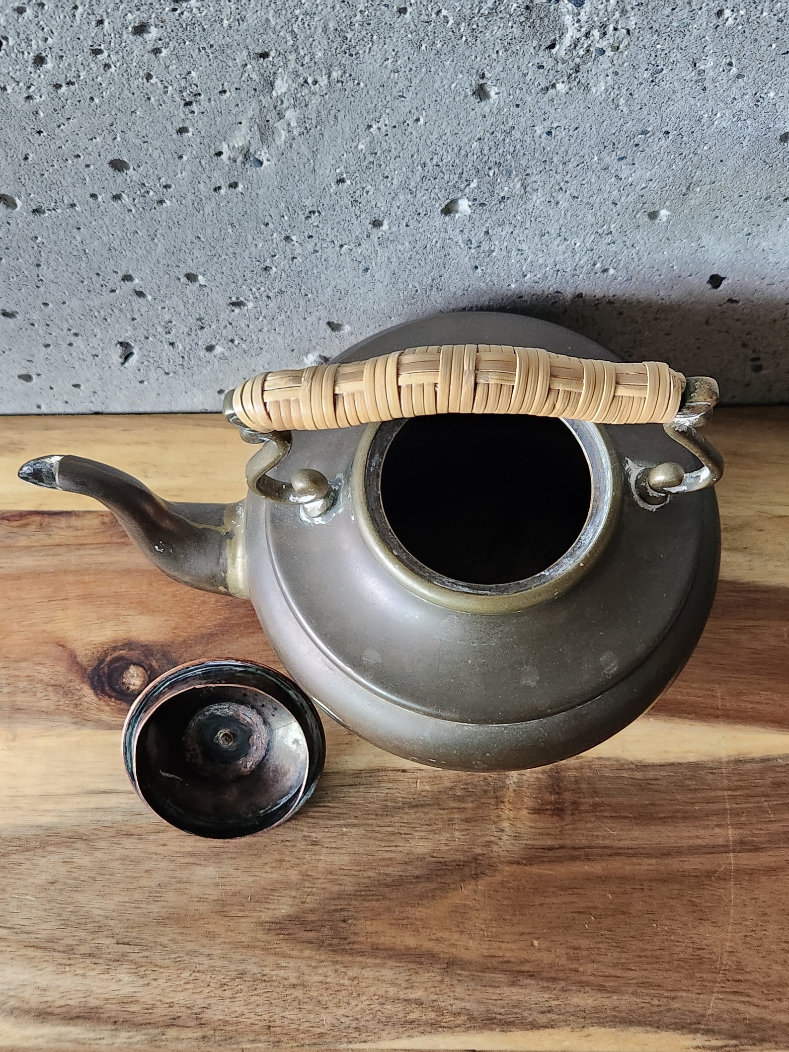 Vintage Copper & Brass Teapot-antique Tea Kettle-rustic-copper Tea ...