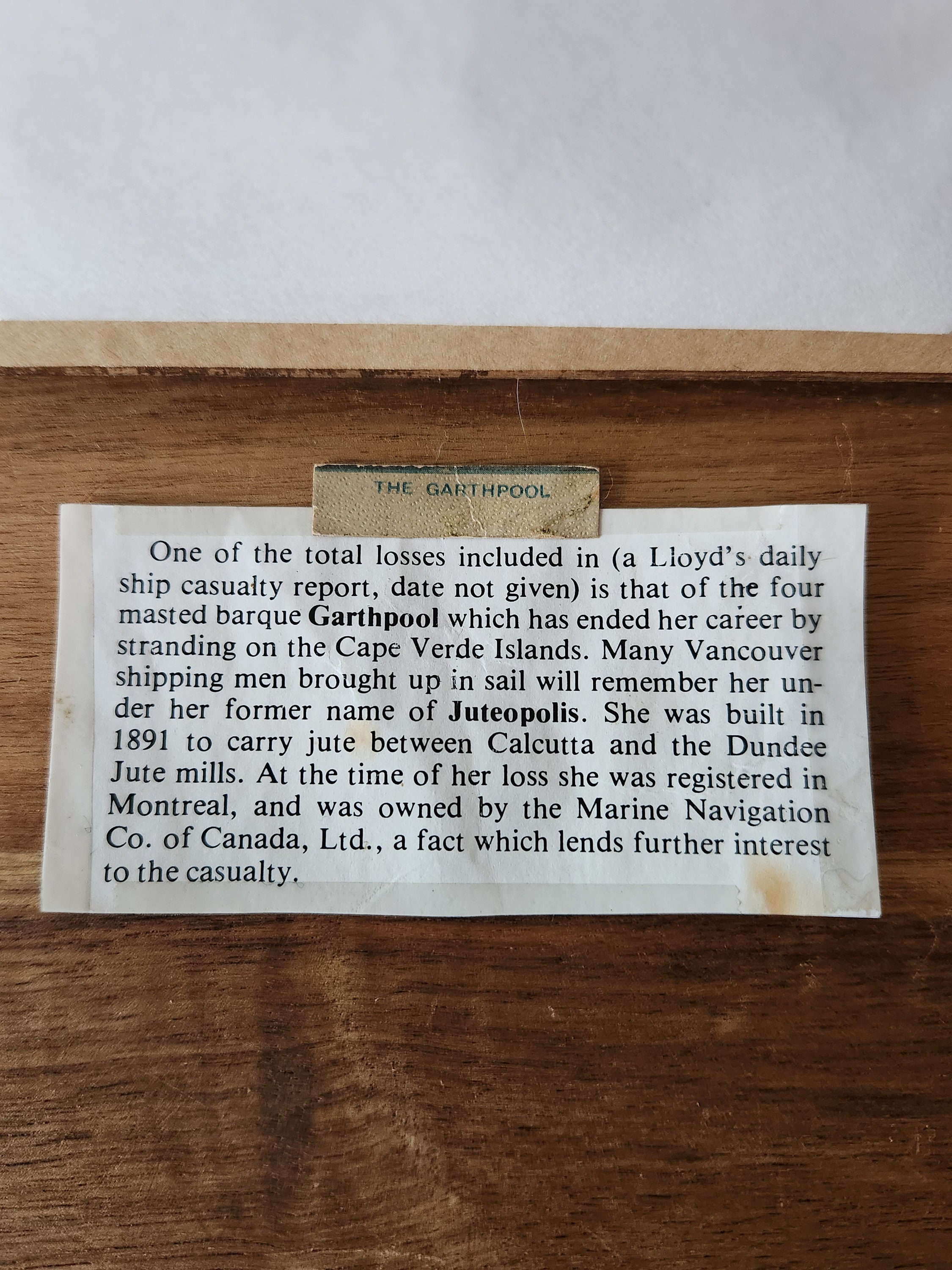 Vintage Print of British Ship "the Garthpool"-wall Decor-wall Hanging ...