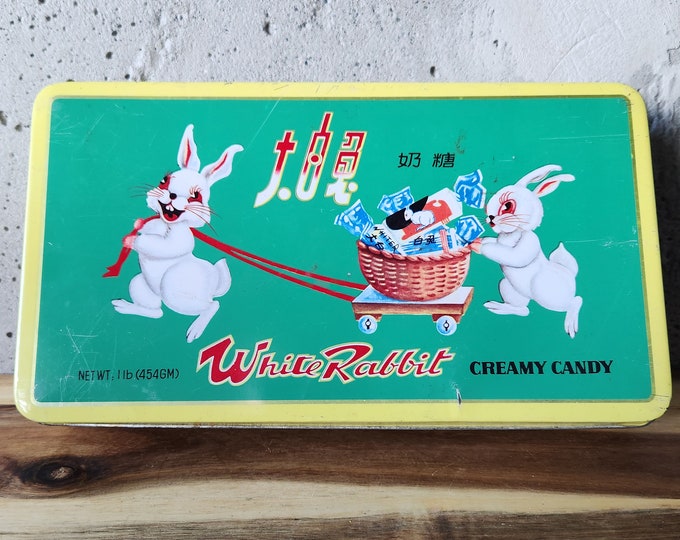 Vintage White Rabbit Rolls Tin-white Rabbit-collectible- - Etsy