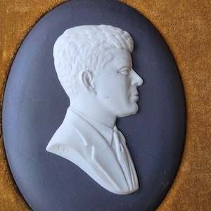 Vintage Wedgwood Black Jasperware Medallion Plaque of John F Kennedy ...