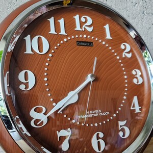 Vintage Caravelle 4 Jewels Transistor Clock-vintage Wall Clock-vintage Caravelle-rare Clock-wall ...