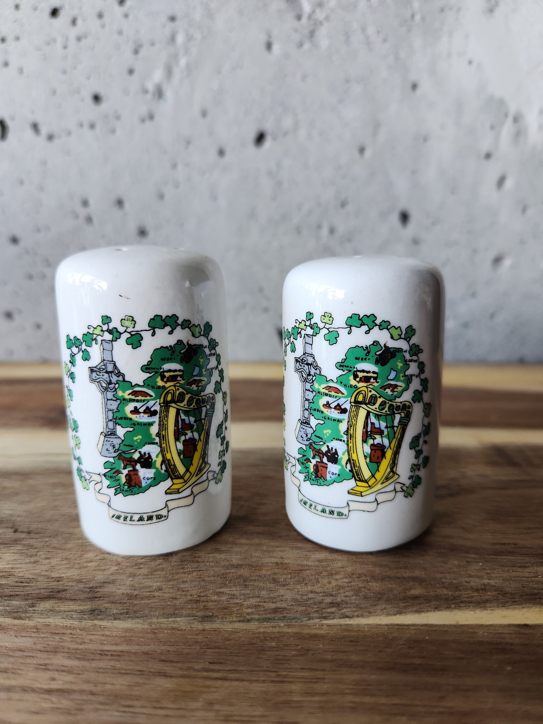 Salt and Pepper Shakers-ceramic-map of Ireland-irish-tableware - Etsy