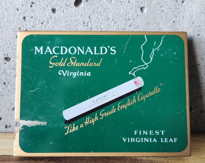 Macdonald's Gold Standard Virginia Cigarettes Hinged-lid Tin. W.C ...