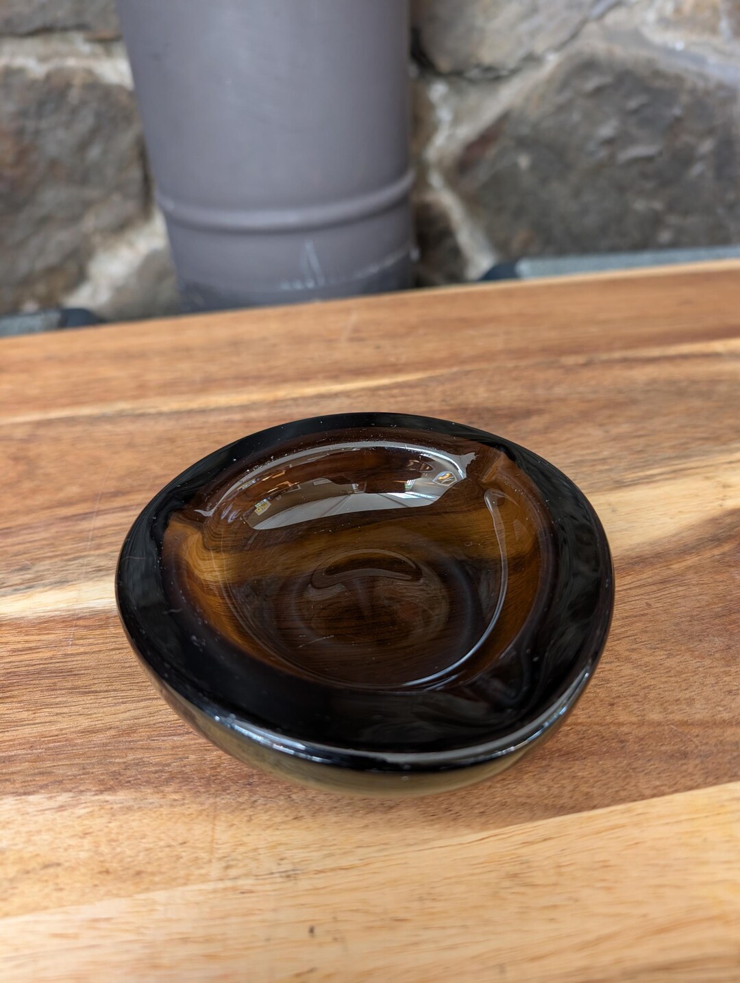 Vintage Guitar Pick Shaped Amber Ashtray-vintage Tobacciana-amber ...