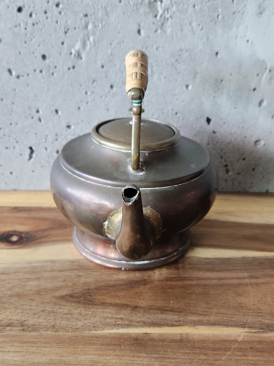 Vintage Copper & Brass Teapot-antique Tea Kettle-rustic-copper Tea ...